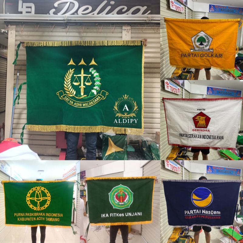 Jual Bendera Bludru Bordir Logo Custom Bendera Pataka Bludru Logo ...