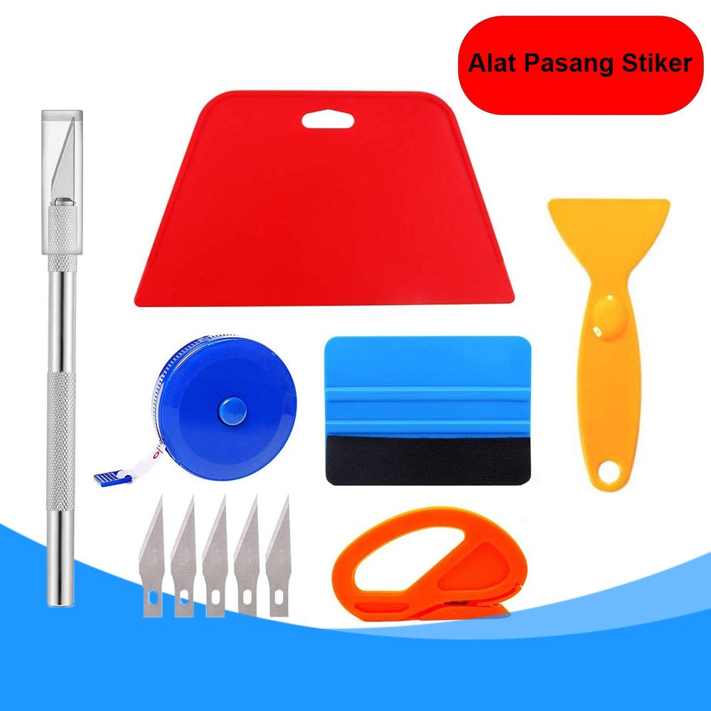 Jual Alat Pasang Stiker Wrap Vinyl Kaca Film Scrapper Spatula 11 PCS ...