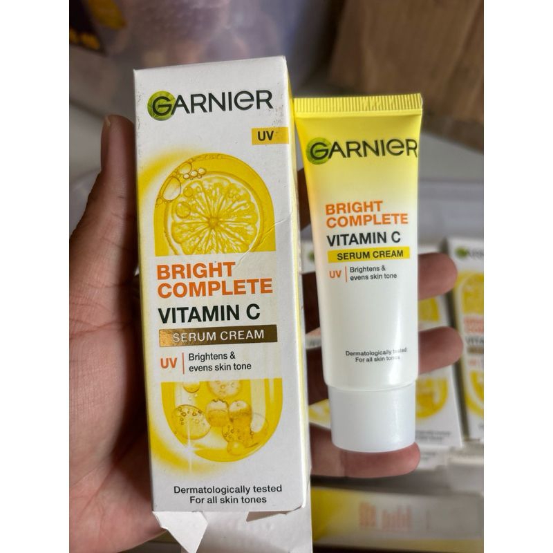 Jual Garnier Bright Complete Vitamin C Serum Cream 20ml {tanpa box kemasan} | Shopee Indonesia
