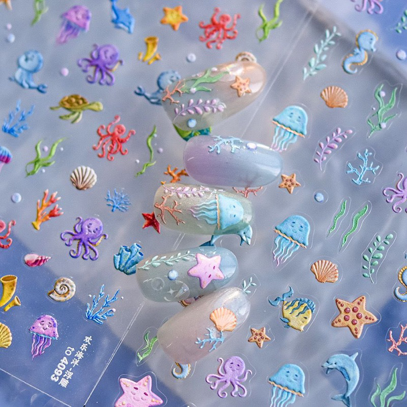 Jual STICKER OCEAN TO 4093 FOR NAIL ART HIASAN KUKU EMBOSSED STICKER ...