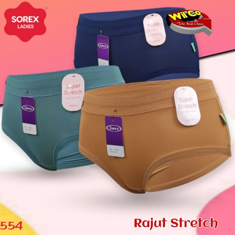 Jual K554 (1-3 pcs) Sorex Celana Dalam Wanita Dewasa, Celana Dalam Perempuan Sorex Rajut Size M ...