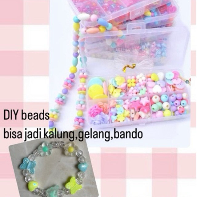Jual kotak manik meronce gelang / meronce kalung/ mainan edukasi/ DIY ...