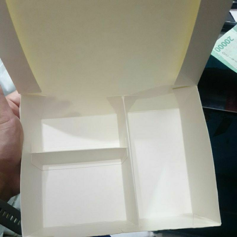Jual Paper Lunch Box Sekat 3, 4 & 5 Satuan / Putih Polos / Kotak Makan ...