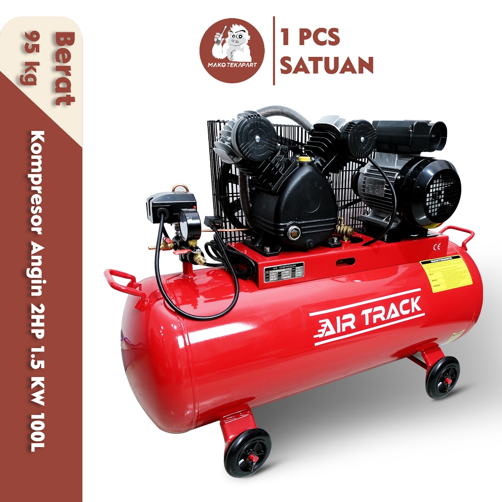 Jual Kompresor Angin 2HP 1.5 KW 100L AIRTRACK / Alat Isi Angin 2HP ...