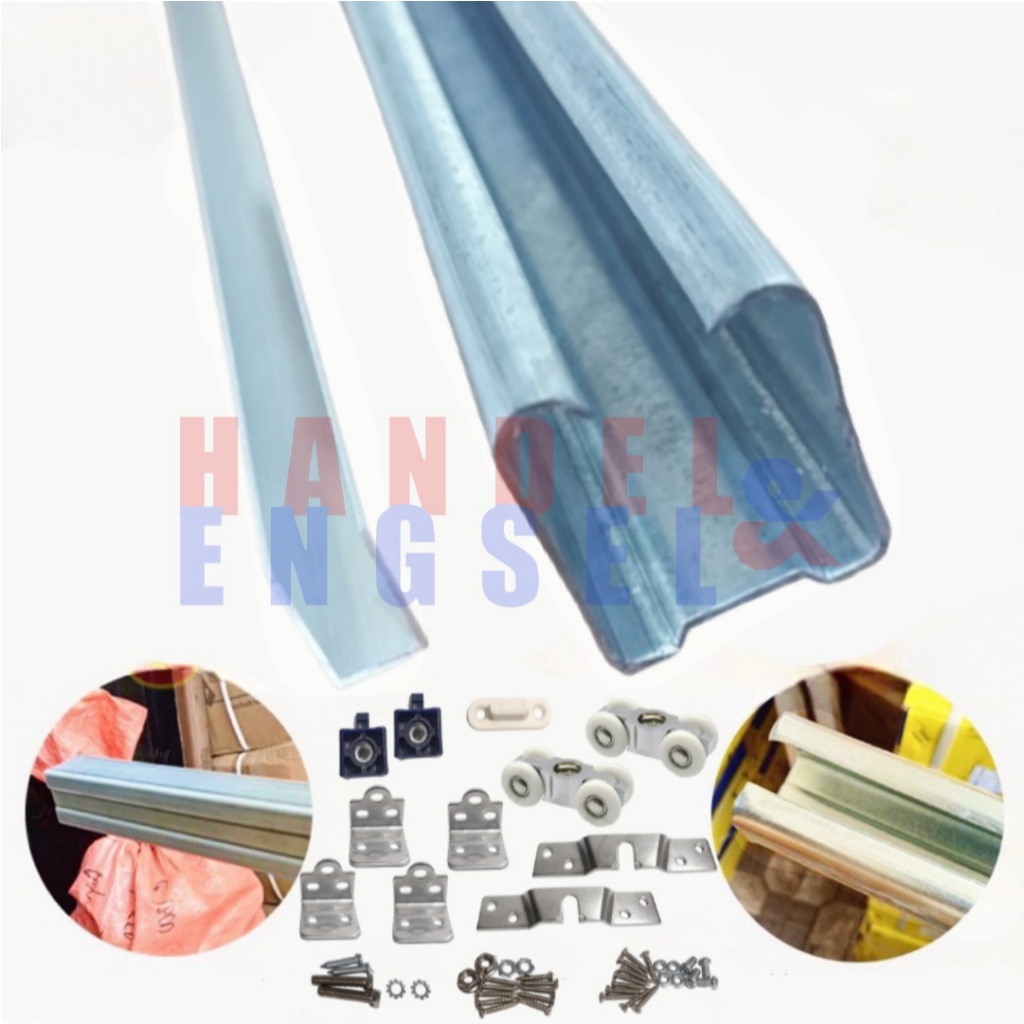 Jual Rel Pintu Sliding Geser J3 / Rel & Roda Pintu Geser Galvanis Tebal ...