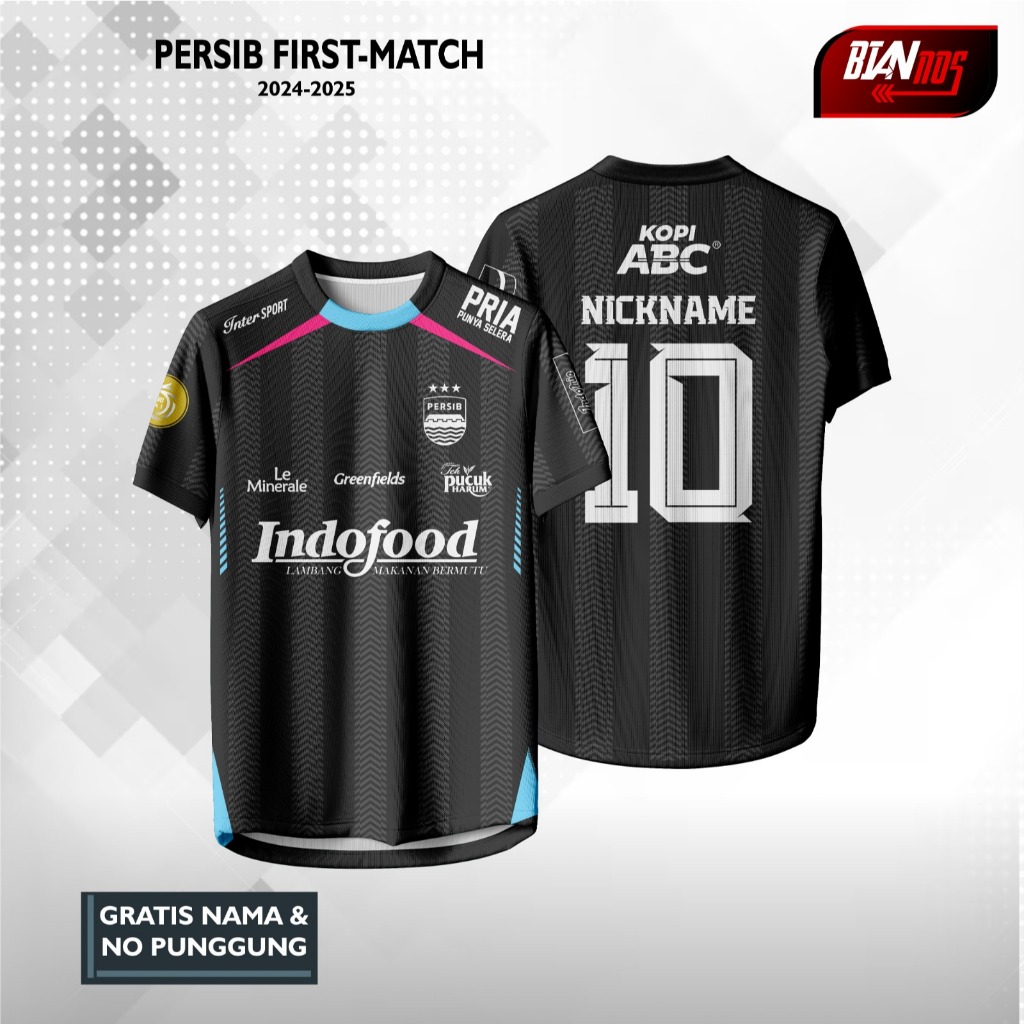 Jual JERSEY PERSIB BANDUNG FIRTS MATCH HITAM 2024/2025 FULL PRINTING ...