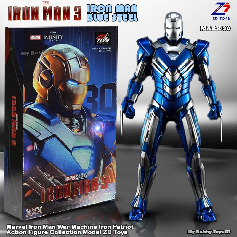 Jual Mainan Action Figure Superhero Avengers Robot Ironman Mark 30 Blue ...