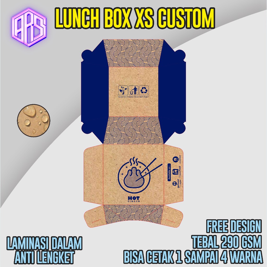 Jual Lunch Box Custom Size XS Cetak Print Logo Merek Box Makanan ...
