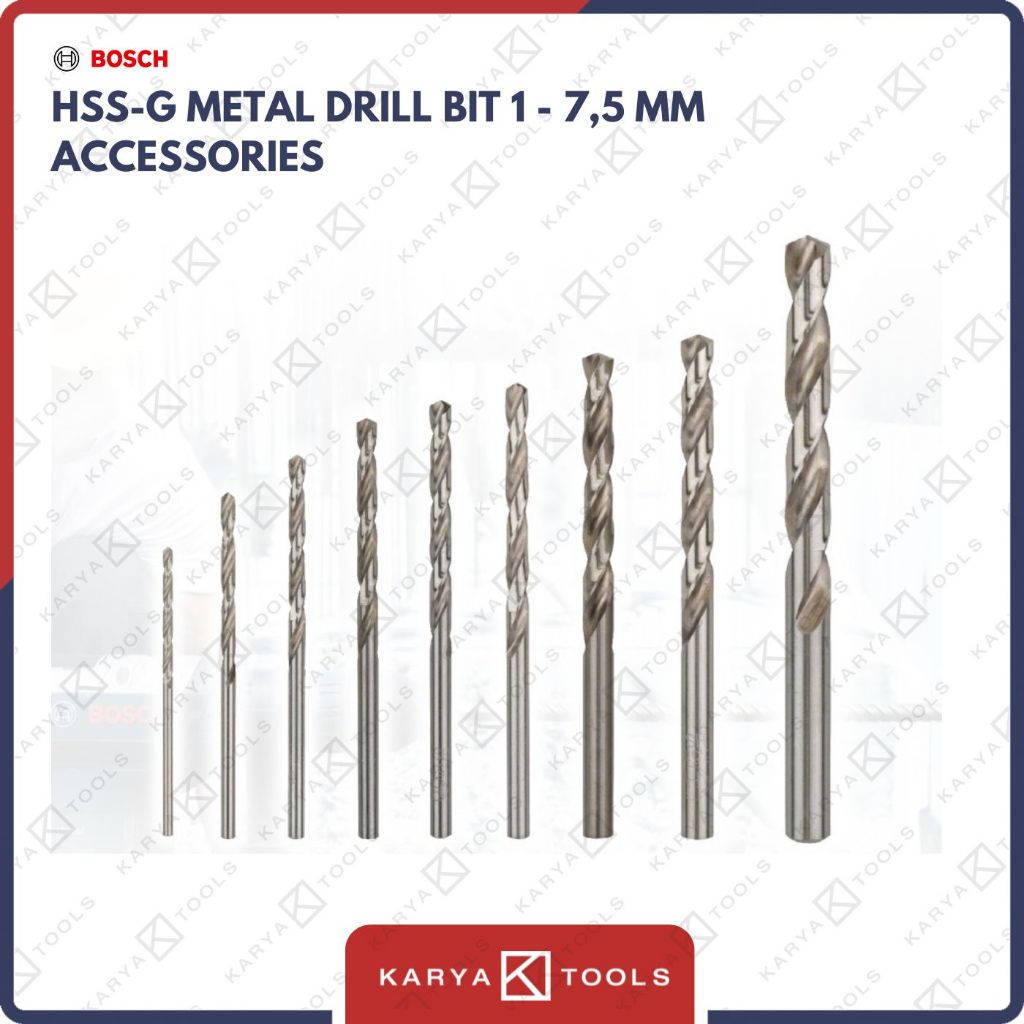 Jual Bosch HSS-G Metal Drill Bit / Mata Bor Besi 1 MM - 7,5 MM | Shopee Indonesia