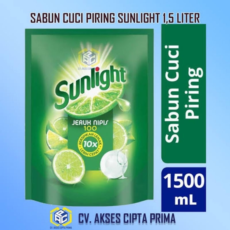 Jual SUNLIGHT LIME SABUN CUCI PIRING JERUK NIPIS 1500ML - SABUN PENCUCI PIRING CAIR DISHWASH ...
