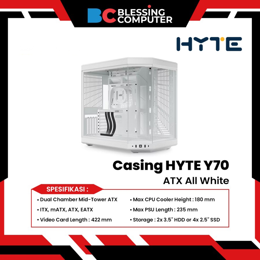 Jual Casing HYTE Y70 ATX All White CS-HYTE-Y70-WW | Shopee Indonesia