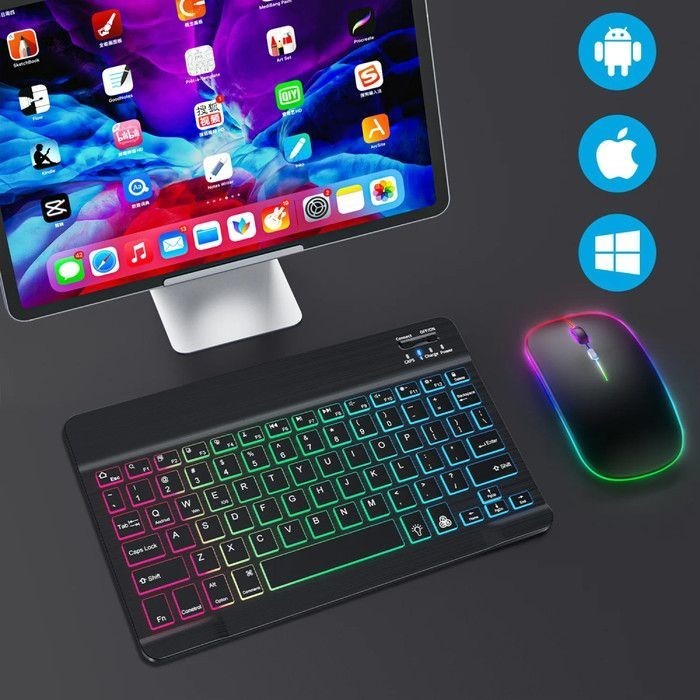 Jual COD 10 Inch Backlit Backlight Wireless Keyboard And Mouse SET LED ...