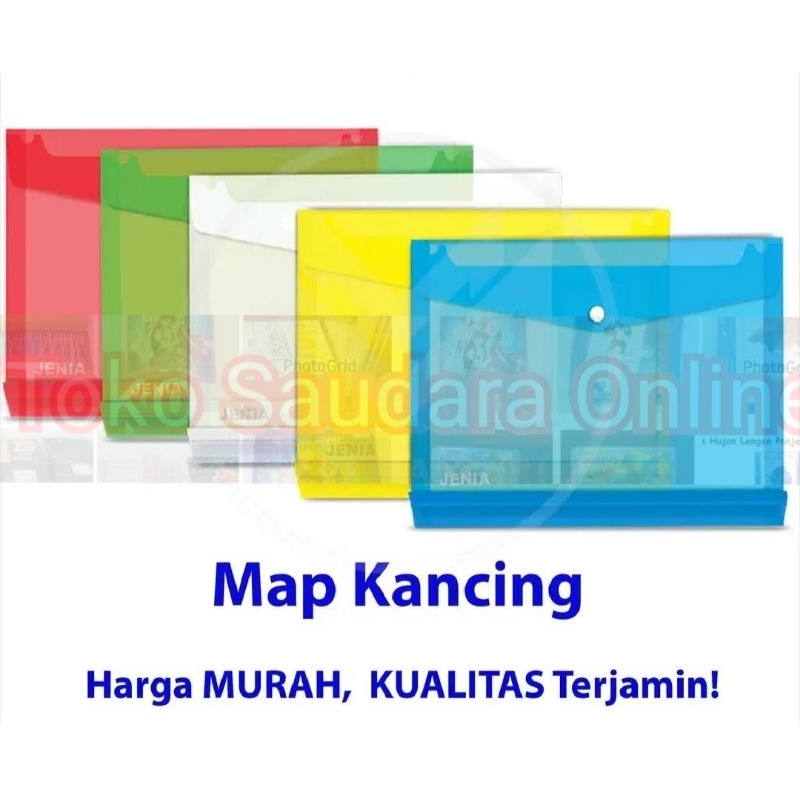 Jual 12 Pcs Map Kancing Plastik Jenia Ukuran Folio F4 Map Kancing ...