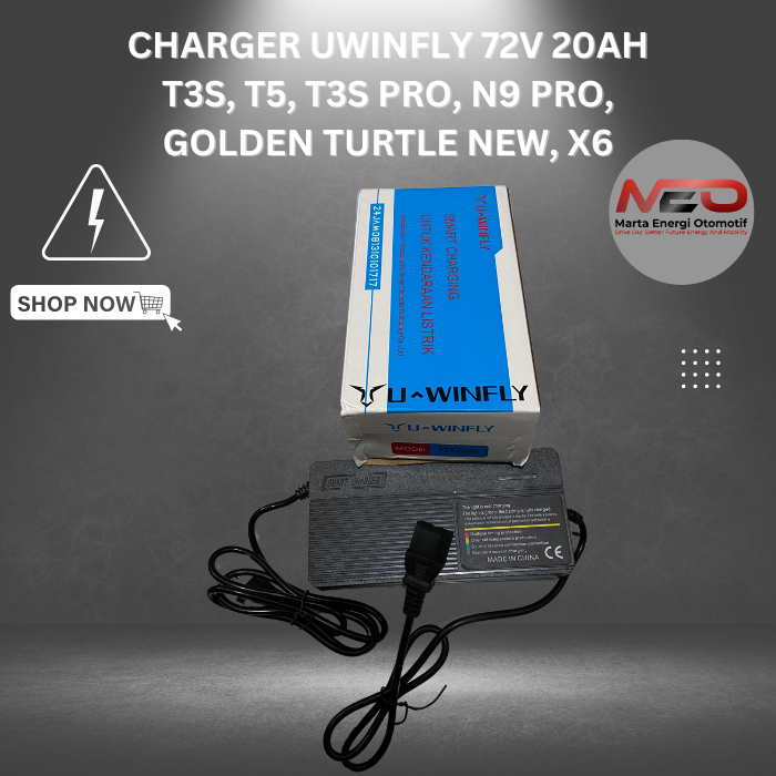 Jual CHARGER UWINFLY 72V 20Ah, 60V 20Ah, 48V 12Ah Ori Pabrik ASLI T3S, T5, T3S PRO, N9 PRO, X6 ...