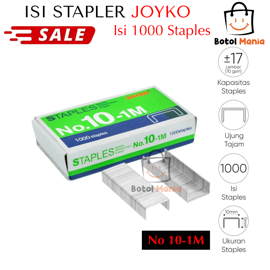 Jual BM - ATK026 ISI STAPLES JOYKO NO 10 / REFILL STAPLES STAPLER KECIL ...