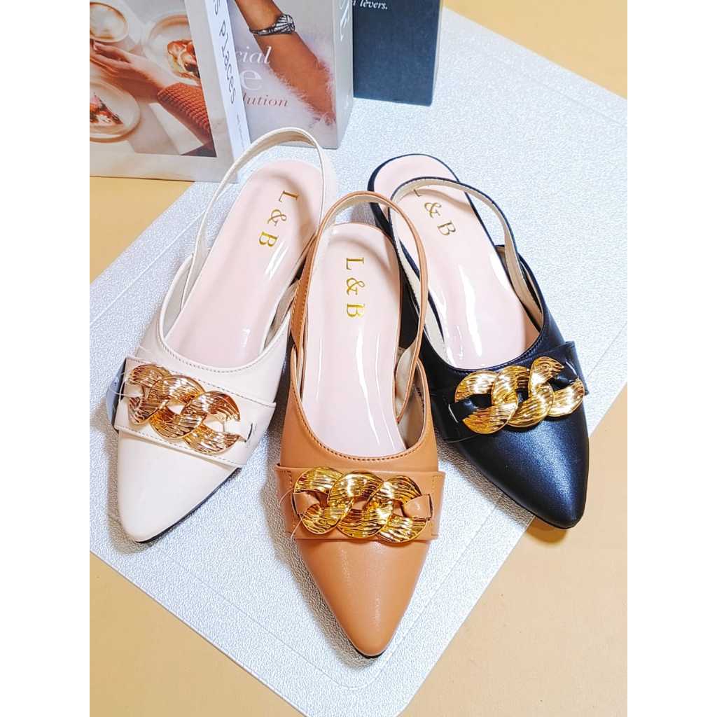 Jual Sandal Wanita Kekinian Mules/Heels 3cm Termurah Original L&B (Pin ...