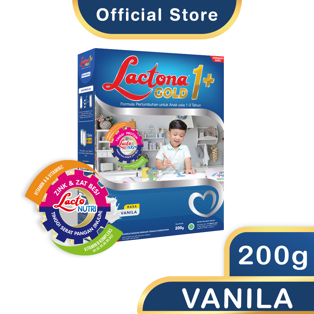 Jual LACTONA GOLD 1+ Growing Up Milk Usia 1-3 Tahun 200 Gram | Shopee ...