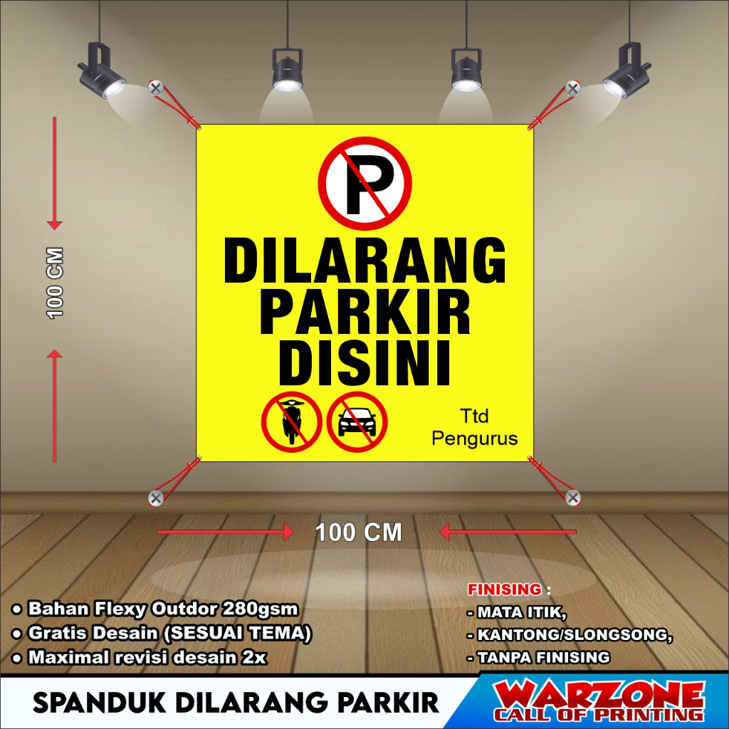 Jual SPANDUK/MMT/BANNER DILARANG PARKIR. BISA CUSTOM DESAIN | Shopee ...