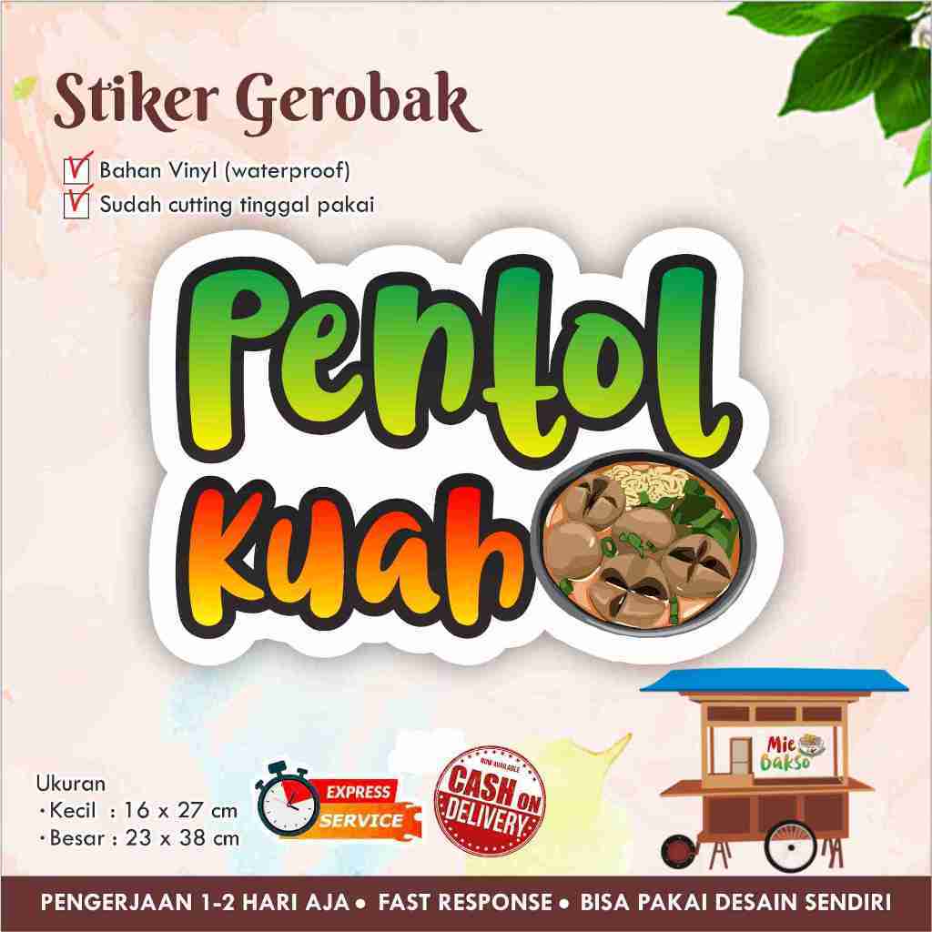 Jual STIKER KACA GEROBAK VINYL PENTOL KUAH / LABEL MAKANAN | Shopee ...