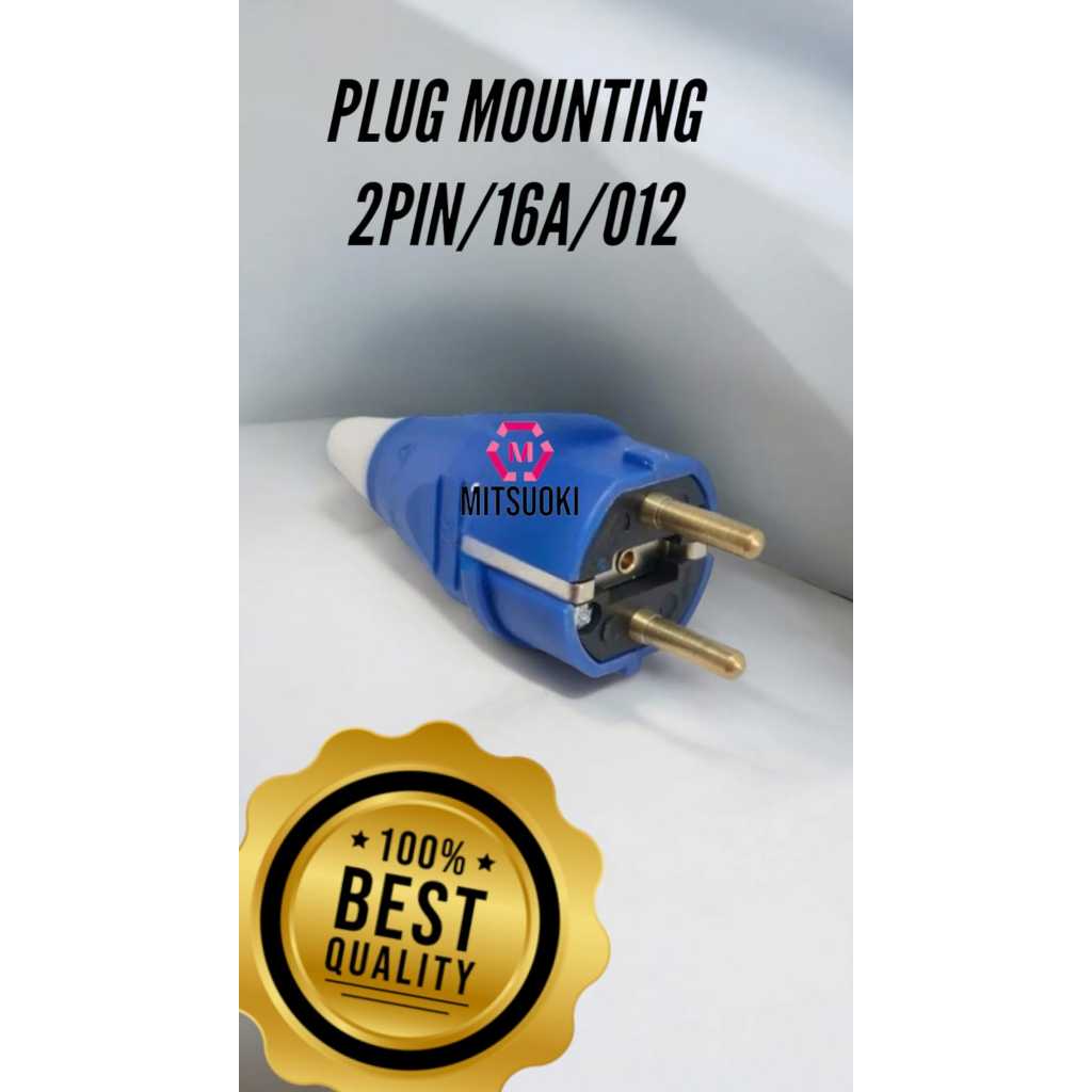 Jual PLUG MOUNTING MALE STEKER 2PIN 16A 012 WATERPROOF STEKER PLUG ...