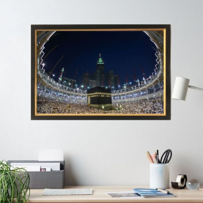 Jual Hiasan dinding cetak poster Ka'bah plus bingkai ukuran 45x65cm ...