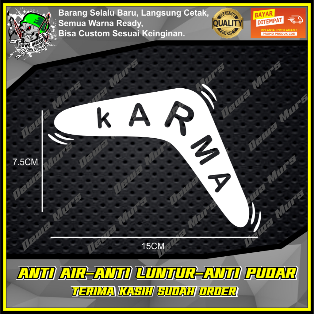 Jual Cutting Sticker BUMERANG KARMA Cocok Buat Motor Dan Mobil | Shopee ...