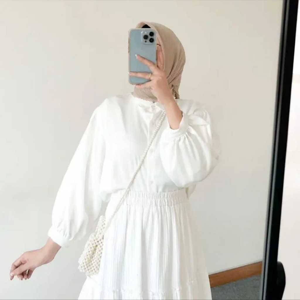 Jual Atasan Putih Wanita/Kemeja Wanita/Kemeja Blouse Wanita/ATASAN ...