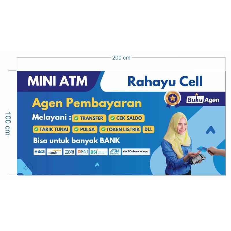 Jual SPANDUK BANNER 2x1m MINI ATM BUKU WARUNG, BUKU AGEN | Shopee Indonesia