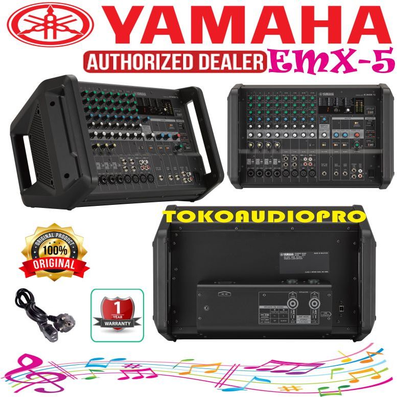 Jual Yamaha EMX5 12 Input Powered Mixer with Dual 630 Watt Amp emx-5 ...