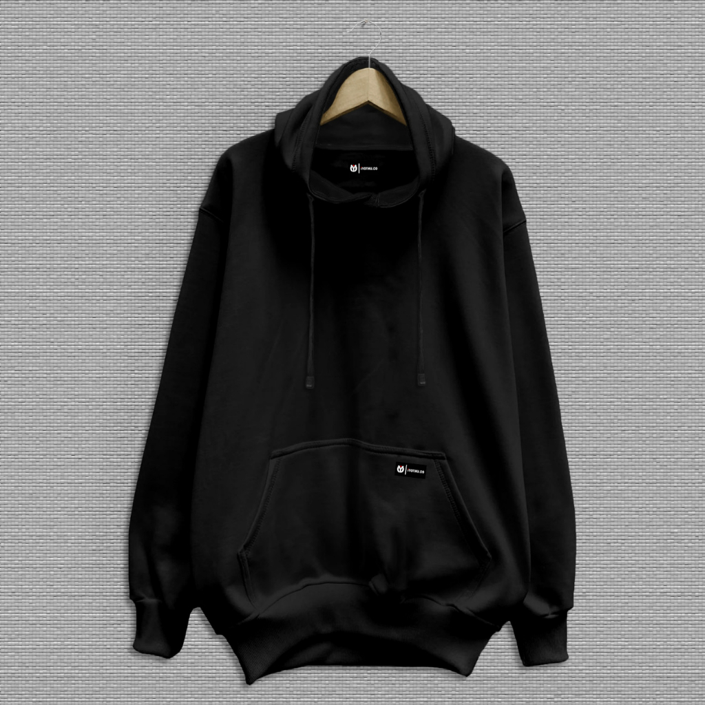 Jual Jaket Hoodie Pria Polos Warna Hitam Bahan Fleece Tebal Premium ...