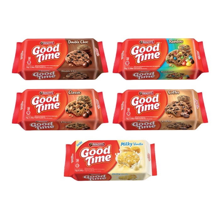 Jual Good Time Chocochips Cookies 72g Double Choco Classic All Variant ...