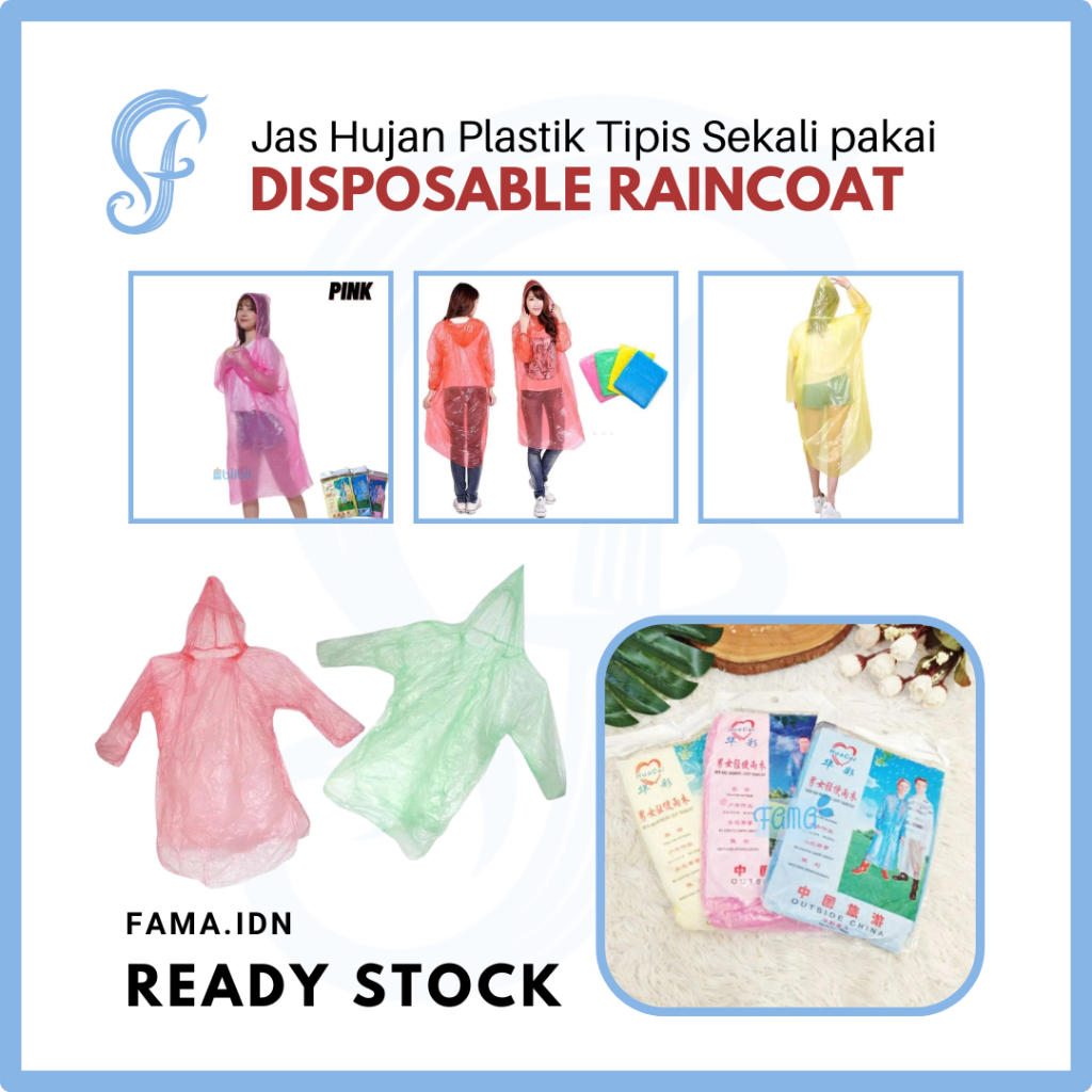 Jual Jas Hujan Sekali pakai / Jas Hujan Darurat Plastik Tipis | Shopee Indonesia
