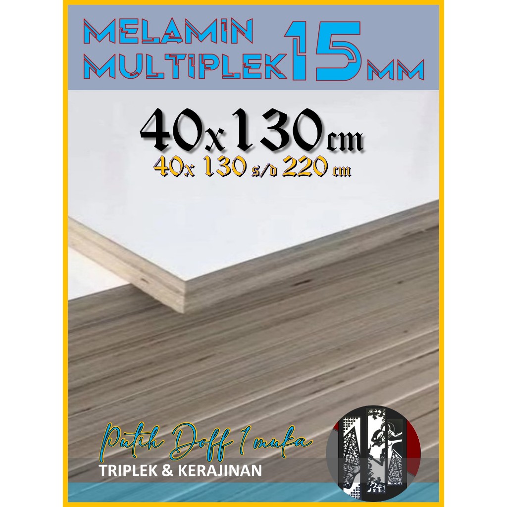 Jual Triplek Melamin 15mm 1 Muka 40 x (130 s/d 220 cm) Triplek Putih ...