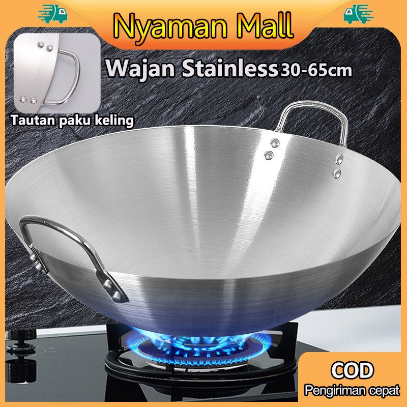 Jual Nyaman Wajan Stainless Steel 555 Besar Katel Anti Lengket Tebal ...