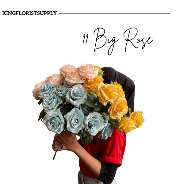 Jual 11 KUNTUM BIG ROSE SPRAY ARTIFICIAL MAWAR PALSU JUMBO HIASAN ...