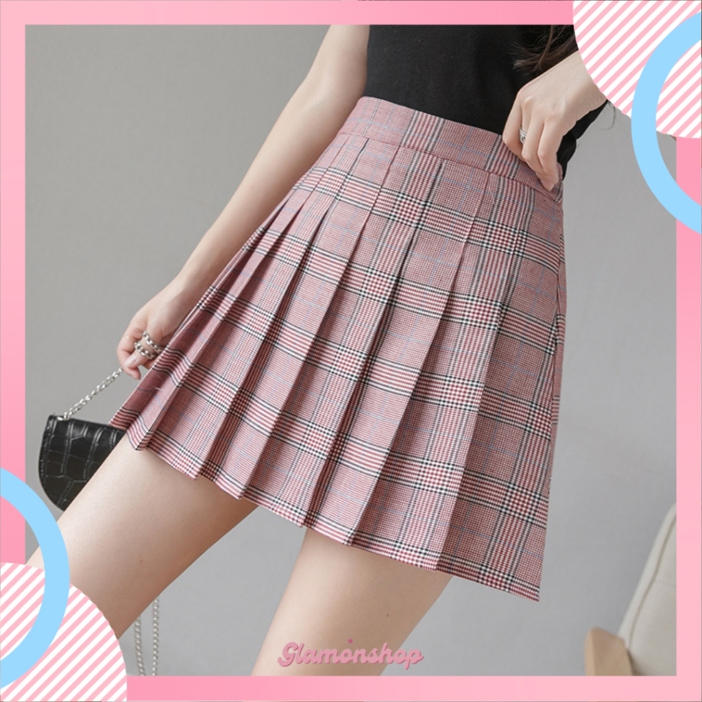 Jual GS RK382 Rok Korea Pendek Motif Tartan Mini Skirt Korean Style Rok ...
