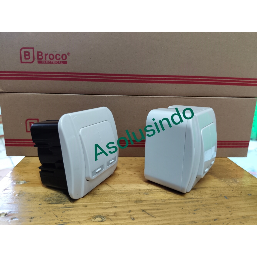 Jual SAKLAR DOUBLE 1 ARAH SET OUTBOW-INBOW BROCO GALLEO | Shopee Indonesia