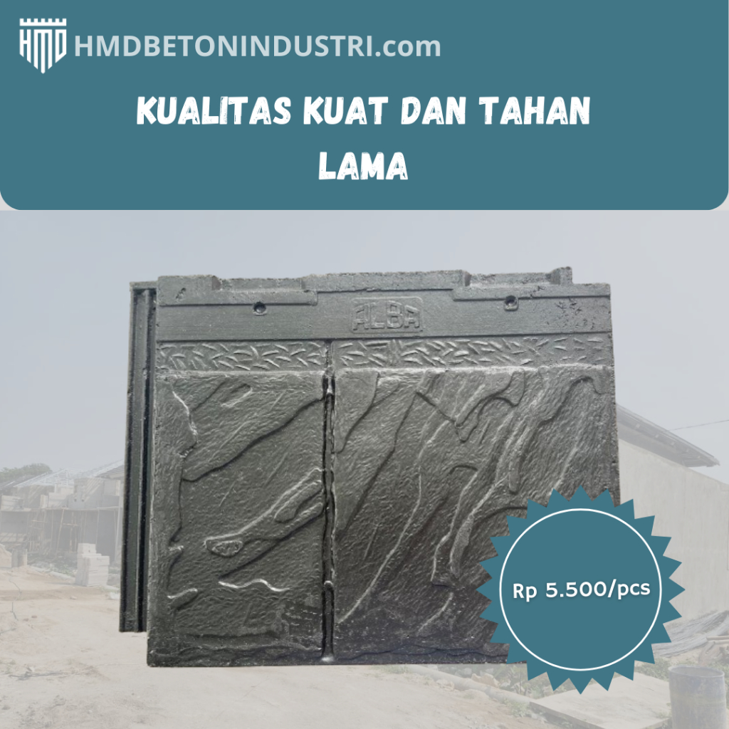 Jual Genteng Beton Flat Motif Urat Batu HMD Beton Industri | Shopee ...