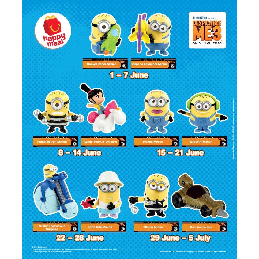 Jual happy meal mcdonald minion despicable me 3 2017 loose | Shopee ...