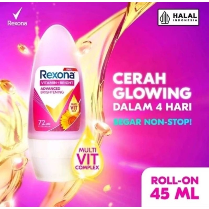 Jual Rexona Motionsense Advance brightening - Anti - Perspirant Deodorant Roll On 45ml | Shopee ...