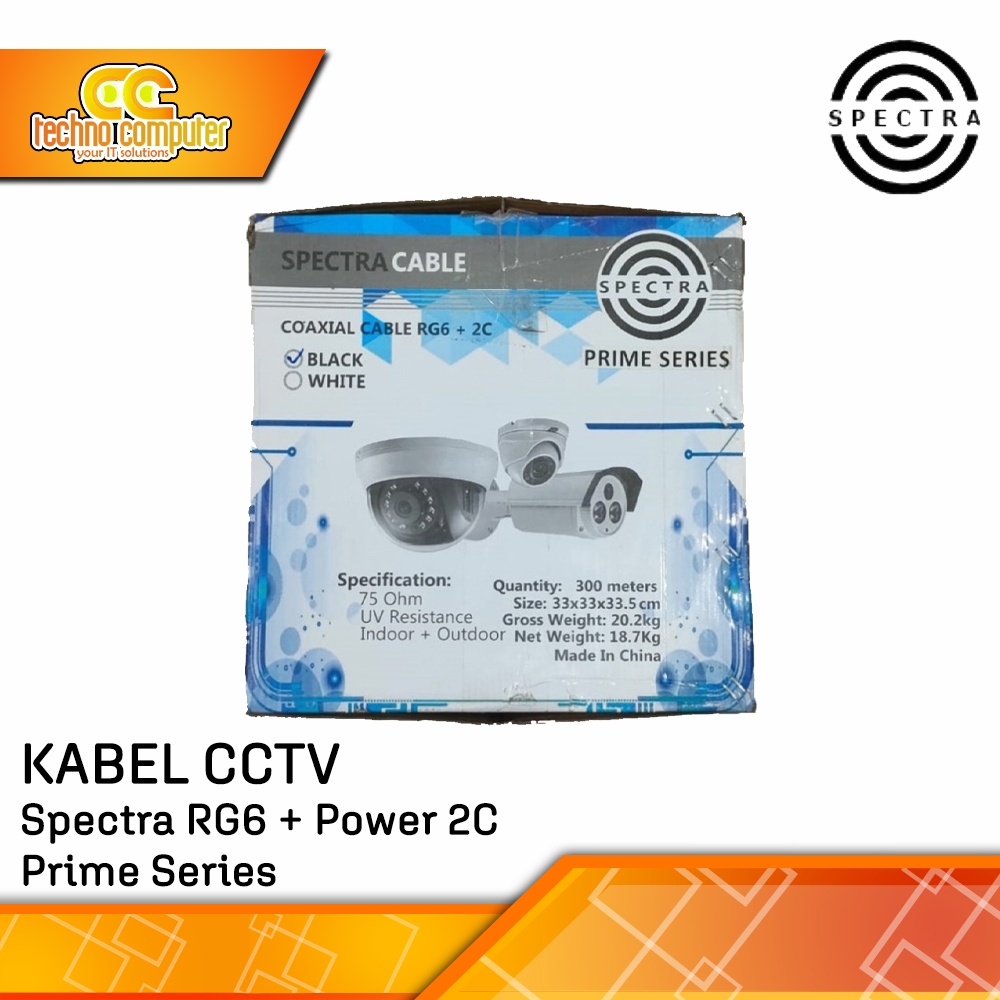 Jual KABEL CCTV SPECTRA RG6 + POWER 2C PRIME Series WHITE - Per Meter ...