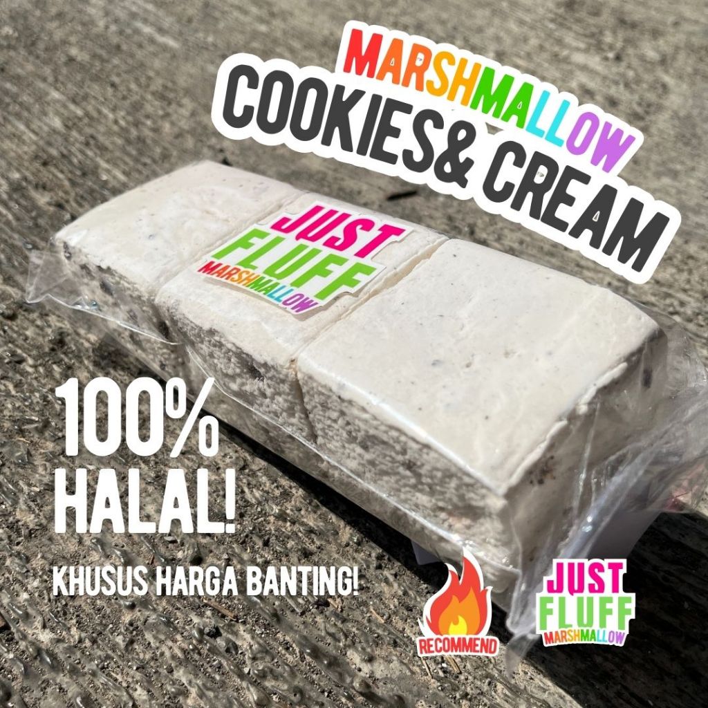 Jual Marshmallow JustFluff Cookies & Cream [3KOTAK] [Halal] Gourmet ...