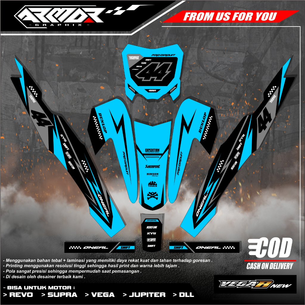 Jual Sticker Motor RBT/GTX VEGA R New: Modif SUPERMOTO YZ CRF KLX KX ...
