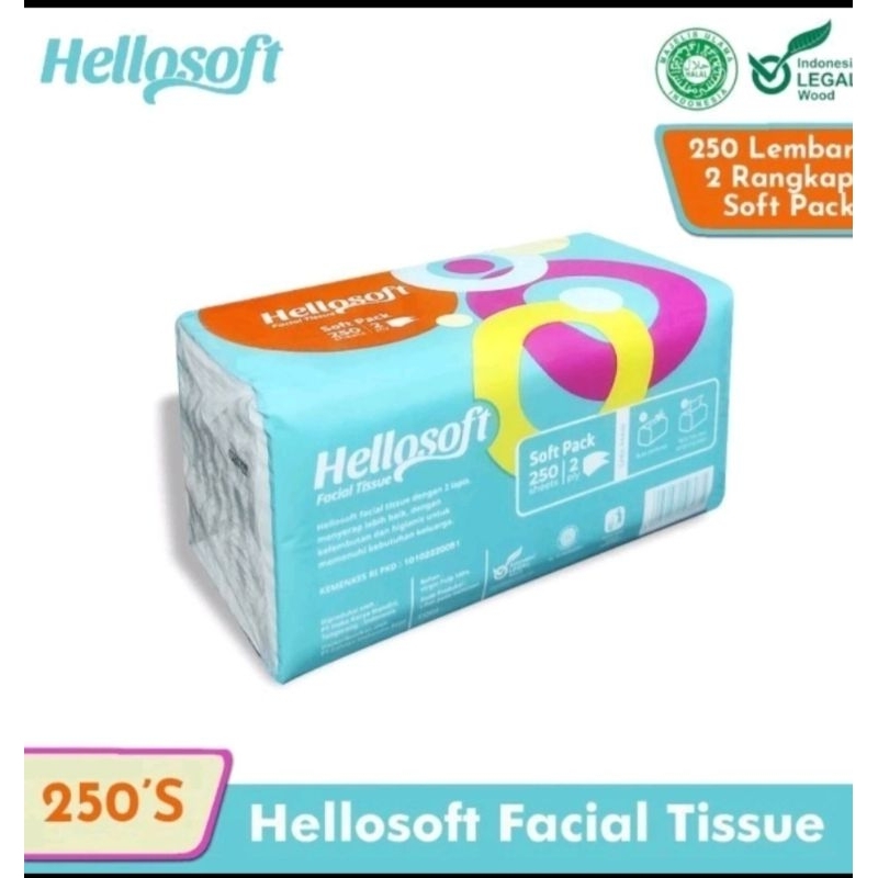 Jual Tisu Wajah Hellosoft Soft Pack Facial 250 Lembar Tissue Muka Halus ...