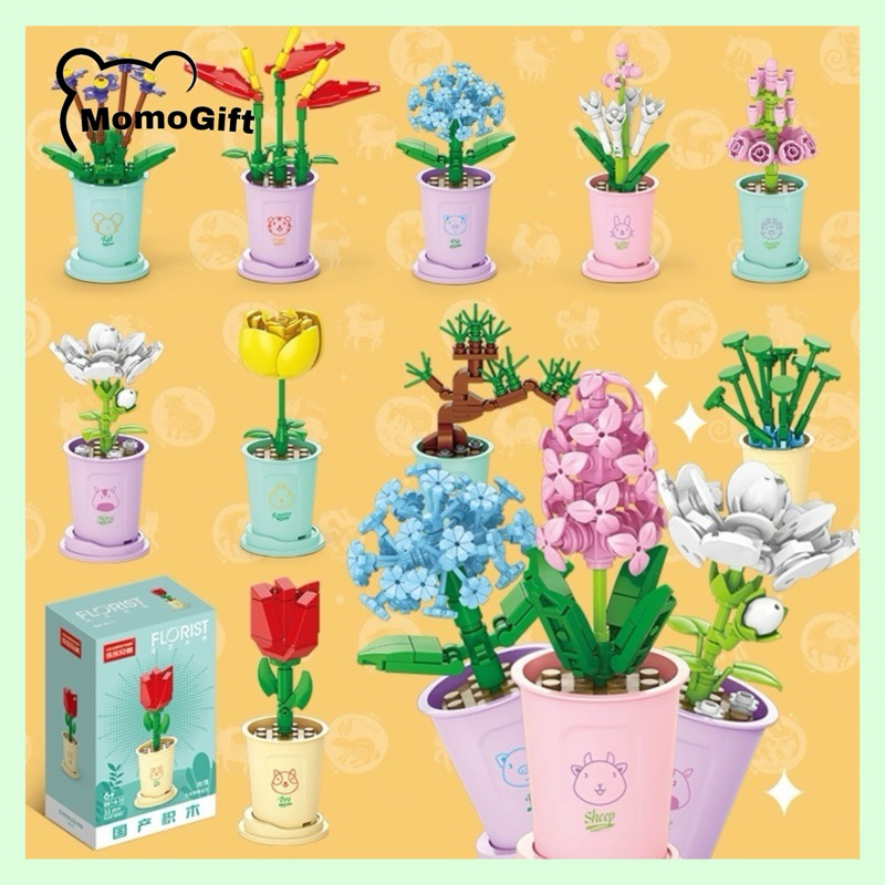 Jual Mainan Edukasi DIY Florist Building Block Bricks Bunga DIY Pot ...