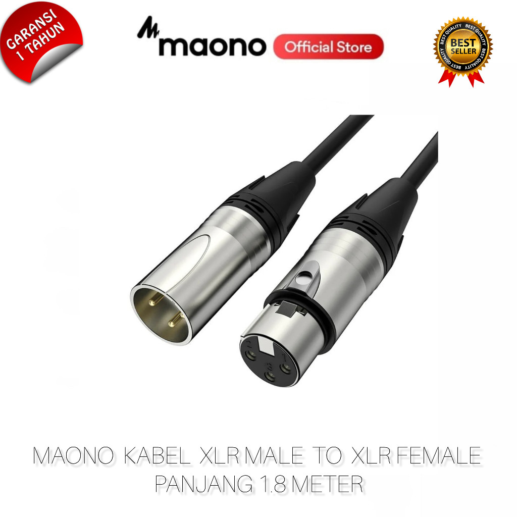 Jual MAONO XLR 180 Microphone Audio Kabel 3 Pin XLR Male to Female High ...