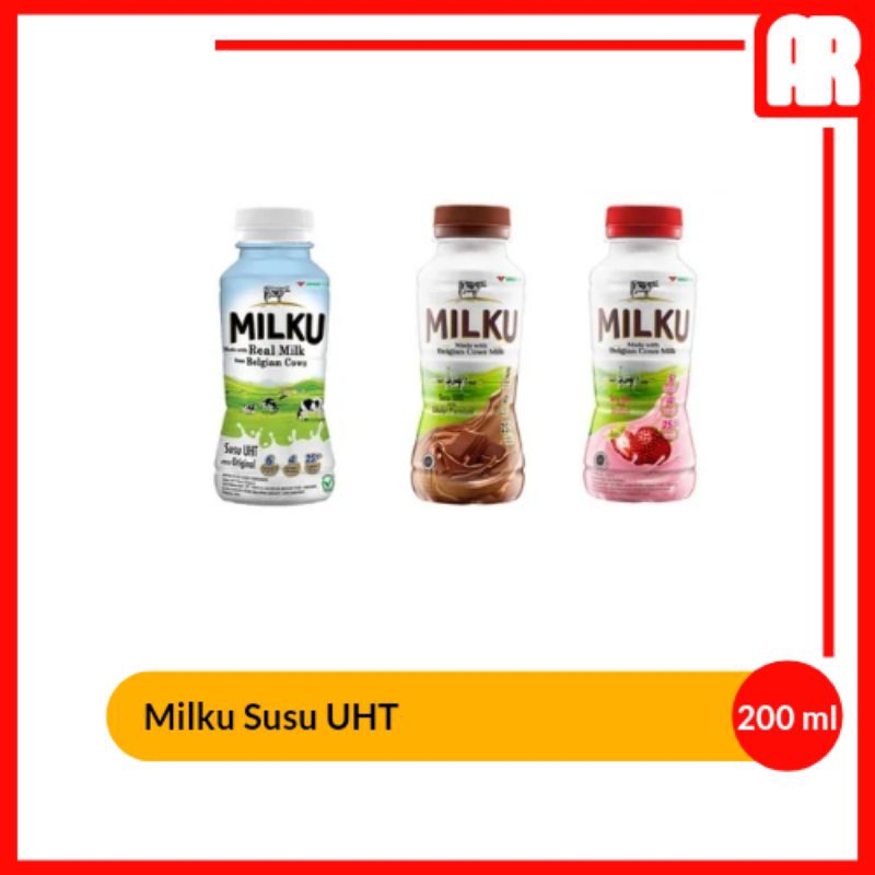Jual Milku Susu UHT Original - Coklat Premium - Strawberry 200ml | AR ...