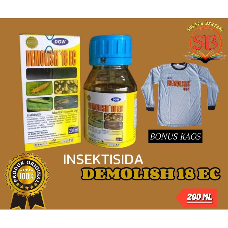 Jual INSEKTISIDA DEMOLISH ABAMECTIN 18 EC - 200 ML (bonus kaos ...