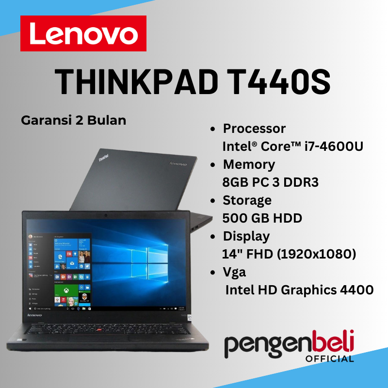 Jual LAPTOP STOCK LAMA LENOVO [CORE I7-4600U | 8GB RAM | HDD 500GB | 14 ...