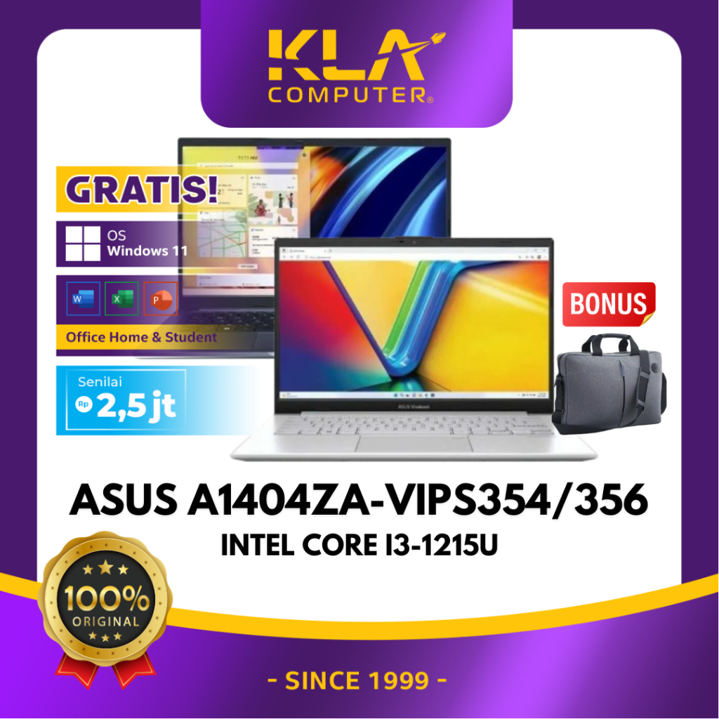 Jual Asus Vivobook 14 A1404ZA Core i3-1215U/ RAM 8GB/ SSD 512GB/14″ FHD ...